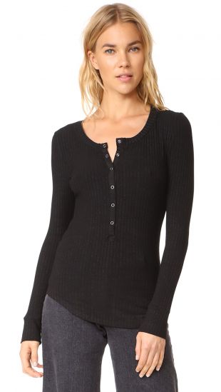 David Lerner - Snap Front Henley Top