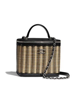 Chanel - Rattan & Calfskin Vanity Case