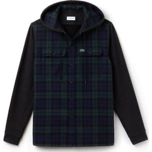 Lacoste - Lacoste Men's Regular Fit Hooded Check Cotton Flannel Shirt