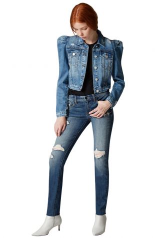 blanknyc - Crop Puff Shoulder Denim Jacket