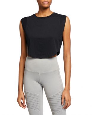 Alo Yoga - Black Cropped Top