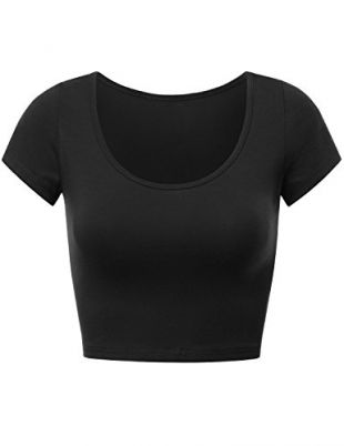 yin hui - Women's Basic Short Sleeve Crop Top Cotton Crop Tee Shirts