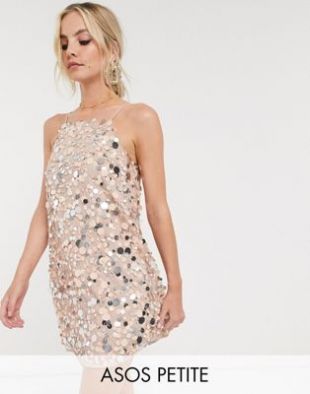 Asos - ASOS DESIGN Petite mini dress in disc sequin | ASOS