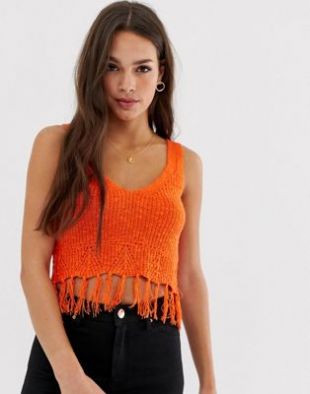ASOS DESIGN - ASOS DESIGN slub knit tank with fringing