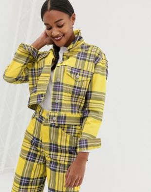 ASOS DESIGN - Yellow Chekced Jacket