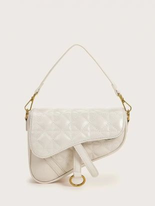 Shein - Asymmetrical Quilted Satchel Bag
