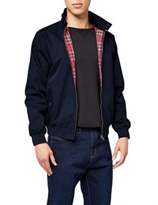 merc of london - Merc of London Harrington,Jacket Blouson, Bleu (Marine