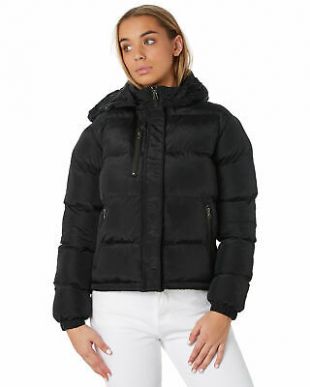 New Rusty - Camo Flower Puffer Jacket Pu Black