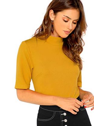 Shein - Short Sleeve Top Yellow