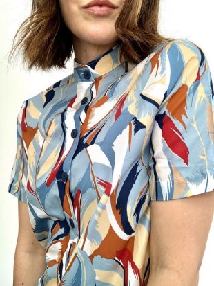 Unbranded - Alexon 1980 vintage Collarless Short Sleeve Shirt