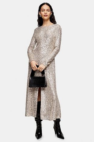 Topshop - Sequin Midi Dress