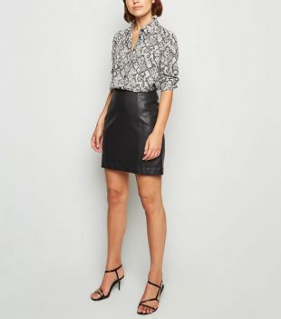 New Look - Leather Look Mini Skirt Black