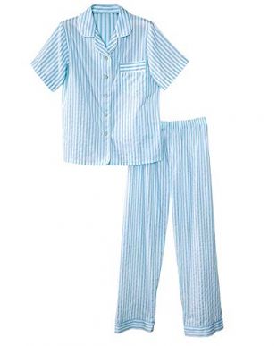 national - Woven Striped Pajamas, Blue,