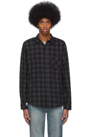 Frame - Frame - Black & Grey Plaid Brushed Shirt