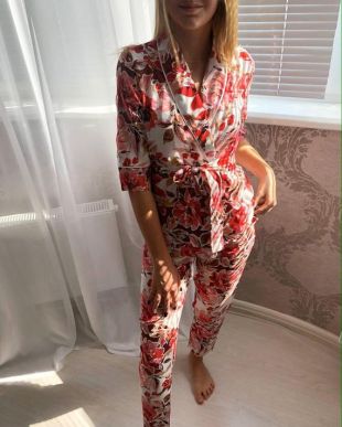 Unbranded - FULL LENGTH Floral Print Pajama SET Matching Pajama Set ...