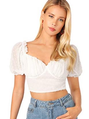wdirara - White Puff Sleeve Top
