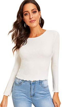 sweatyrocks - White Long Sleeve Top