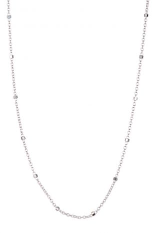 Argento Vivo - Silver Bead Station Chain Necklace