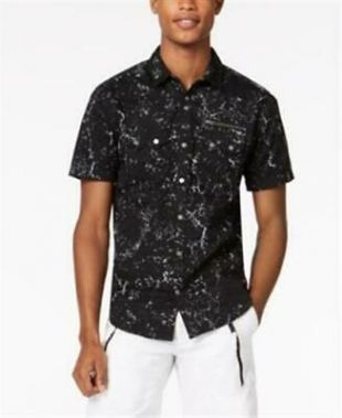 inc - INC Splatter Shirt Black Mens Small New