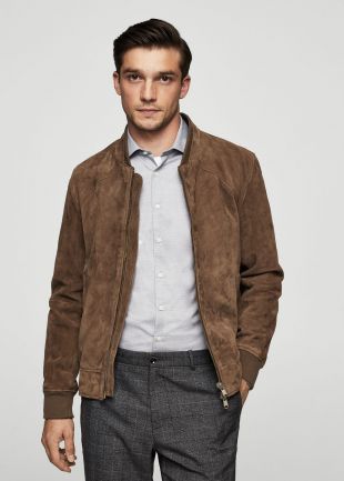 Mango - Suede Bomber Jacket