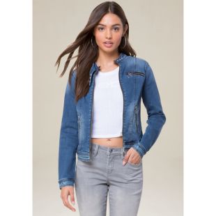bebe - Denim Zip Front Jacket