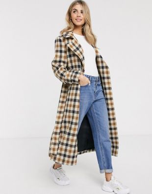 ASOS DESIGN - Plaid Coat