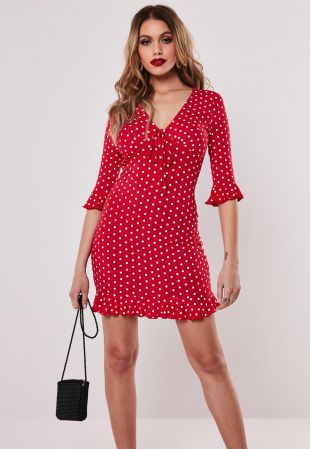 misguided - Robe rouge à pois