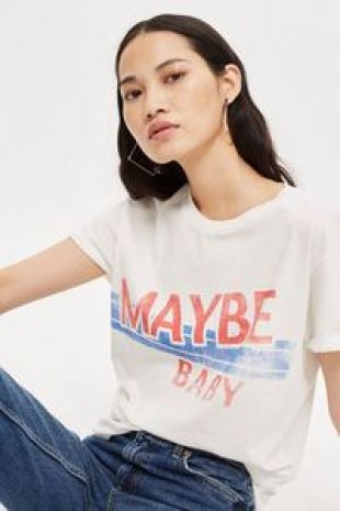 Topshop - T-shirt avec motif Maybe Baby