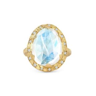 Logan Howell - Queen Premium Rosecut Oval Moonstone Ring