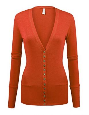 color story - Orange Button Sweater