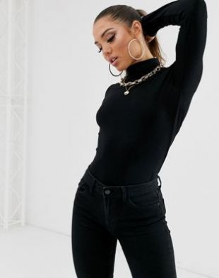 Asos - ASOS DESIGN - Haut à manches longues et col roulé - Noir | ASOS