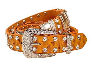 wemi - Women's Western Cowgirl Rhinestone Studded Bling Belt, Luxury ...