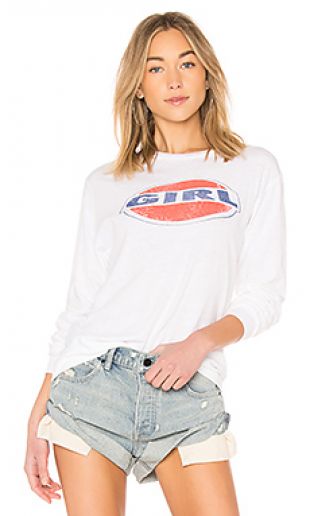 Re/Done - RE/DONE T-SHIRTS MANCHES LONGUES GIRL en White | REVOLVE