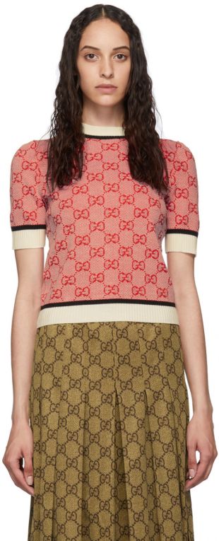Gucci - GUCCI Red Knit GG Sweater