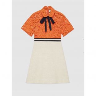 Gucci - Gucci Orange Flower Lace Dress