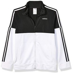 Adidas - adidas Boys' Big Colorblock Tricot Jacket, Black/White, Medium
