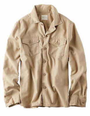 american eagle - American Eagle Mens Beige Button Front Down Military ...