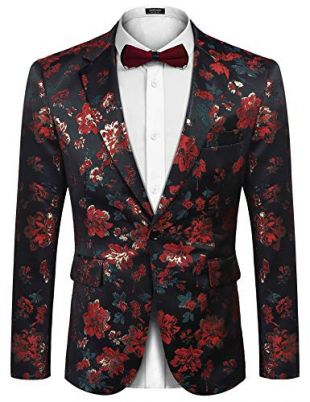 coofandy - COOFANDY Men's Floral Blazer Slim Fit Dinner Tuxedo Prom ...