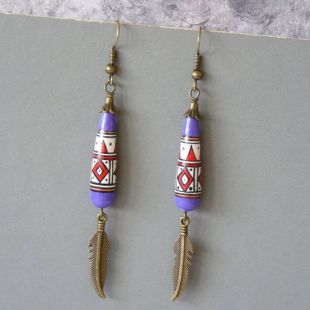 Unbranded - Boucles d'Oreilles Plumes Ethniques Femme