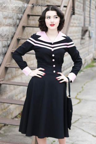 Unbranded - Agent Carter cosplay swing dress striped custom made