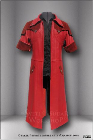 Unbranded - Dante Red Leather coat / Cosplay / Anime / LARP equipment ...