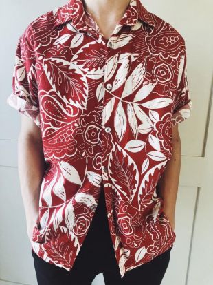 Unbranded - Vintage Aloha Hawaiian Red Shirt Taille Moyenne