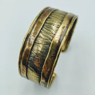 Unbranded - Ton Bronze cuivre manchette en métal Bracelet brutaliste ...