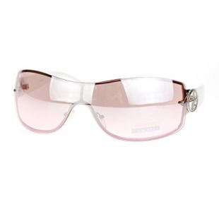 SA106 - Womens Elegant Rimless Shield Warp Luxury Designer Sunglasses ...