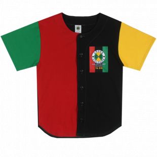 Cross Colours - Cross Colours Color Block Flag Logo Baseball Jersey - Multi