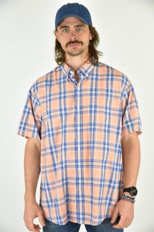 Unbranded - vintage 90's Izod Orange Plaid Button Down Shirt Size XL