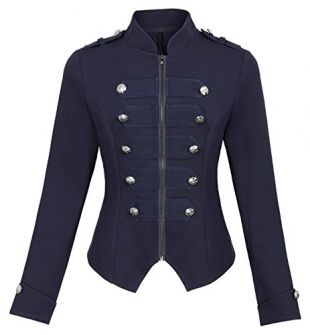 Kate Kasin - Steampunk Marching Band Jacket Military Double Breasted ...