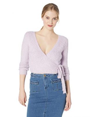 ASTR the Label - ASTR the label Women's Wrap Front Soft Fuzzy Long ...