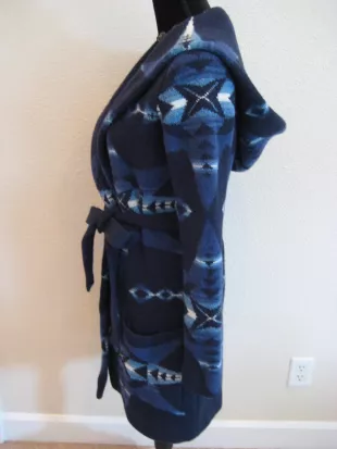 Ralph Lauren - Cardigan Sweater Coat Aztec Indian Southwestern Western HOODIE Women's MEDIUM ...