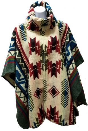 SuyanaTradingCo - Poncho à col de cowl | Equateur Boho Poncho ...
